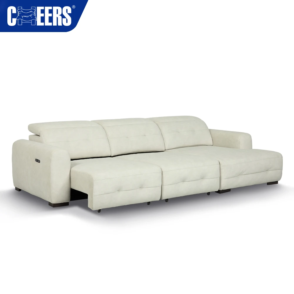 MANWAH CHEERS Power Recliner Sofa Bed Fabric Sectional Couch L Shape ...