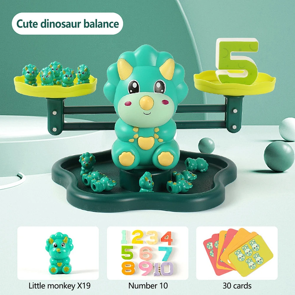 Dinosaur Voice Counting Balance Montessori Math Weights Scale Toy ...