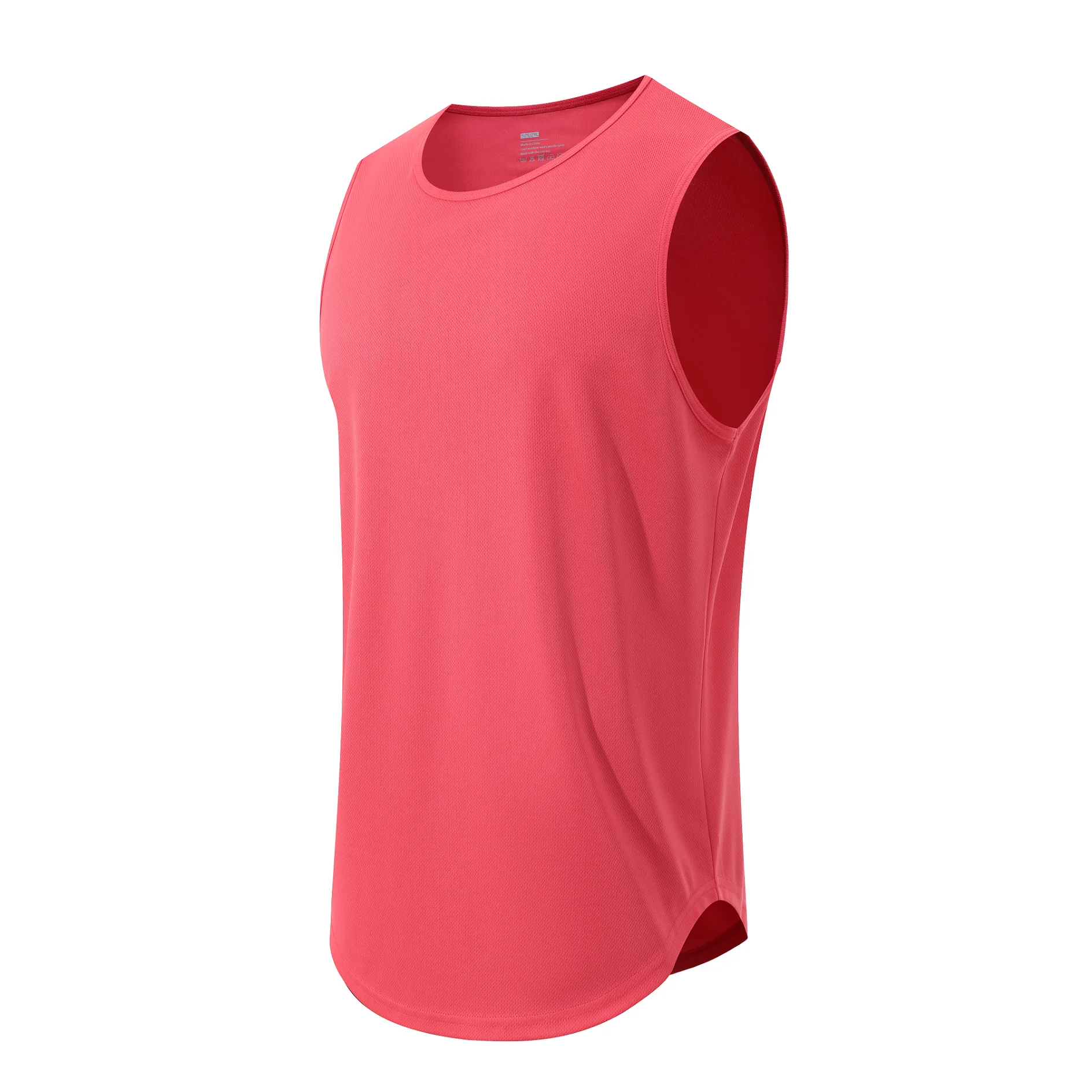 Customization Plus Size Men's Vest Gym Slim150g 100% Polyester Mesh Round Neck Athletic Workout ...