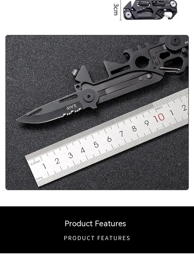 Multi-tools Folding Knife Corkscrew Wrench Mini Carabiner Hook Bottle ...