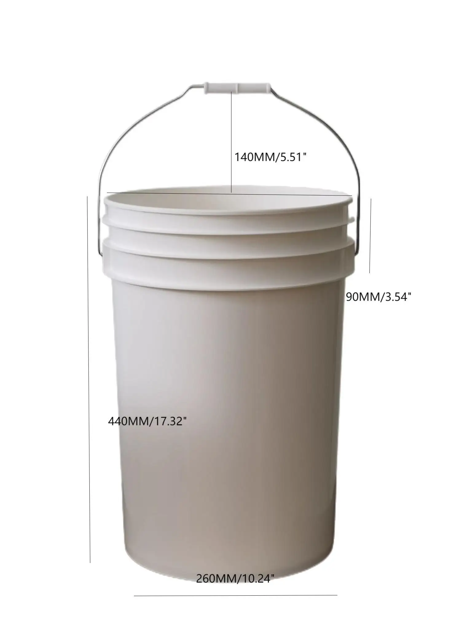 White Food Grade Plastic Pail 5 Gallon Bucket & Normal Pouring Spout ...