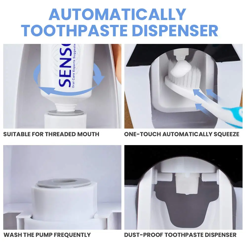 Automatic Toothbrush Dispenser Wall Mount Toothpaste Squeezer And ...