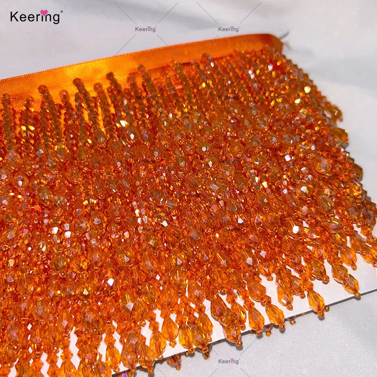 Keering Wholesale Fancy Beaded Fringes for Evening Dresses