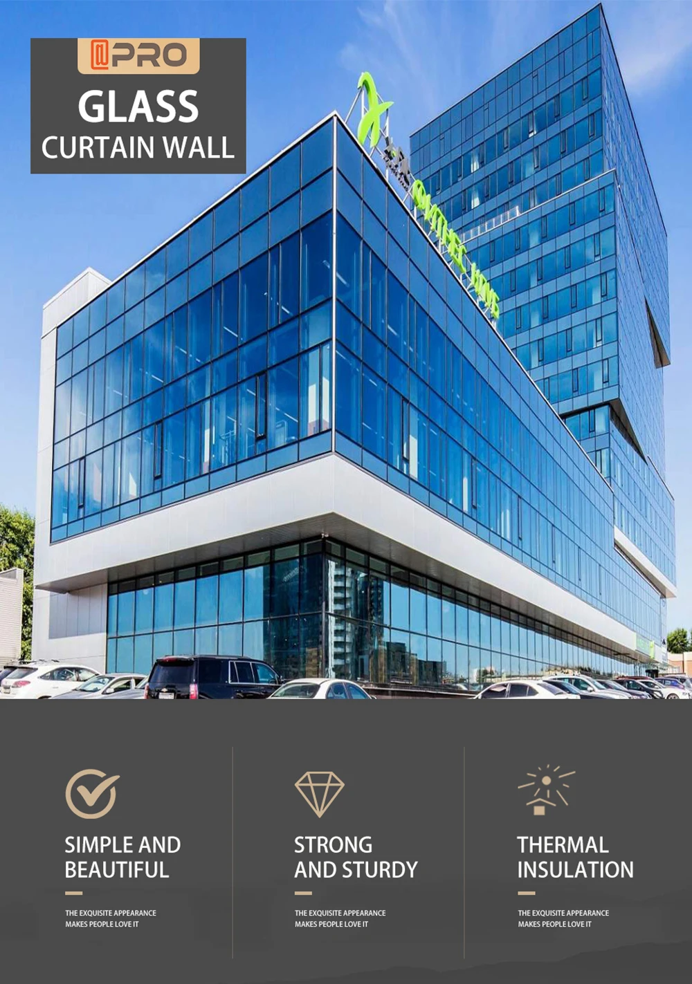 Reflective Glass Facade - Modern Commercial Building Design