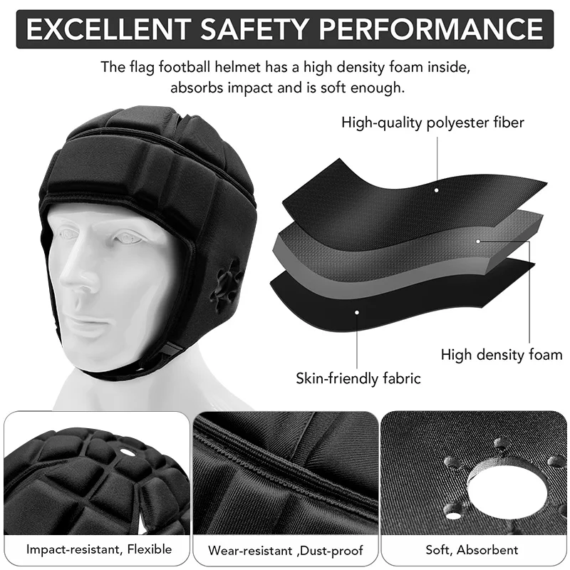 F7 Football Helmet Soft Shell Flag Football Helmet - Padded Headguard ...