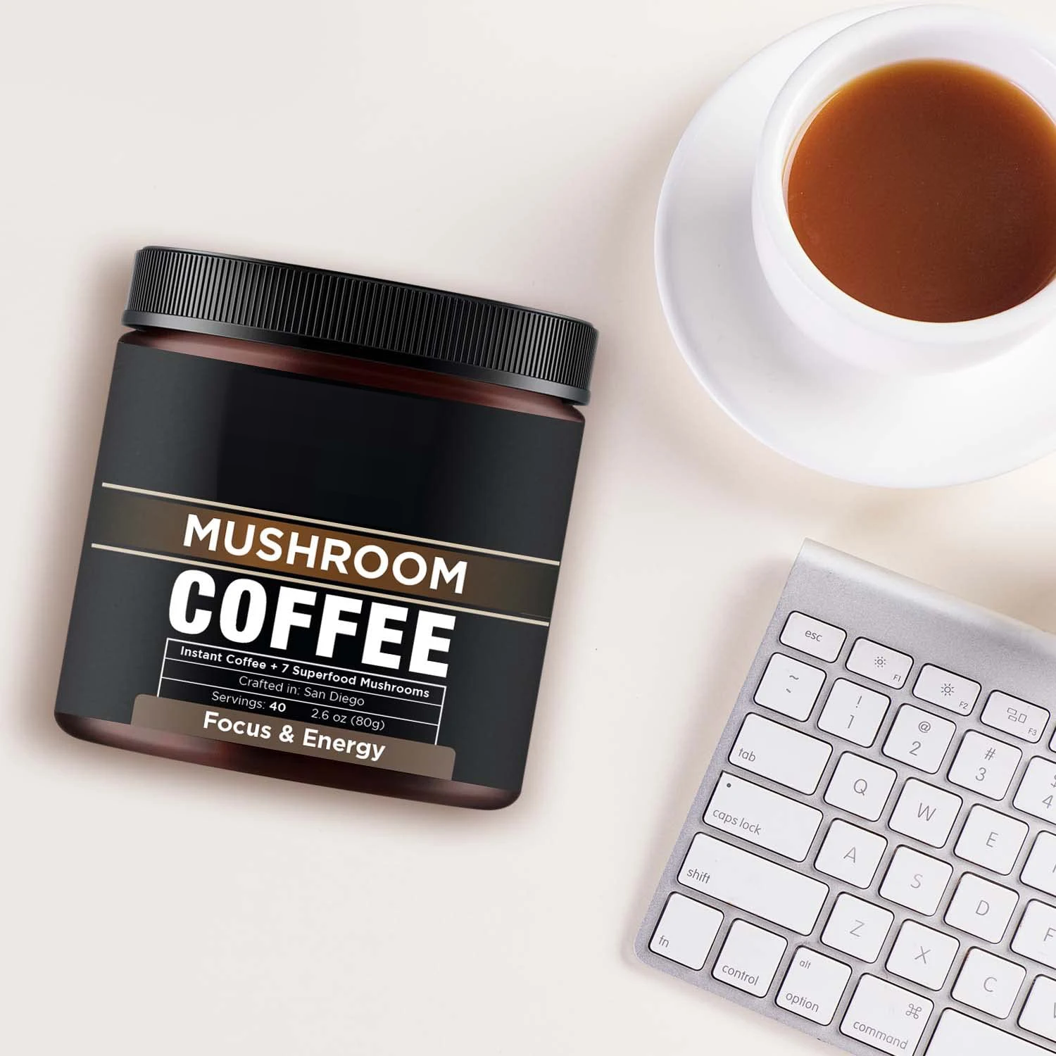 Custom Coffee Organic Mushroom Coffee Powder with 7 Superfood Mushrooms ...