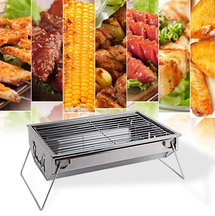 Foldable Commercial Camp Stainless Steel Folding Rotisserie Portable ...