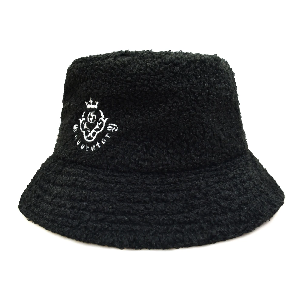 Custom Terry Bucket Hat Embroidery Logo Bucket Hats Winter Warm Bucket ...