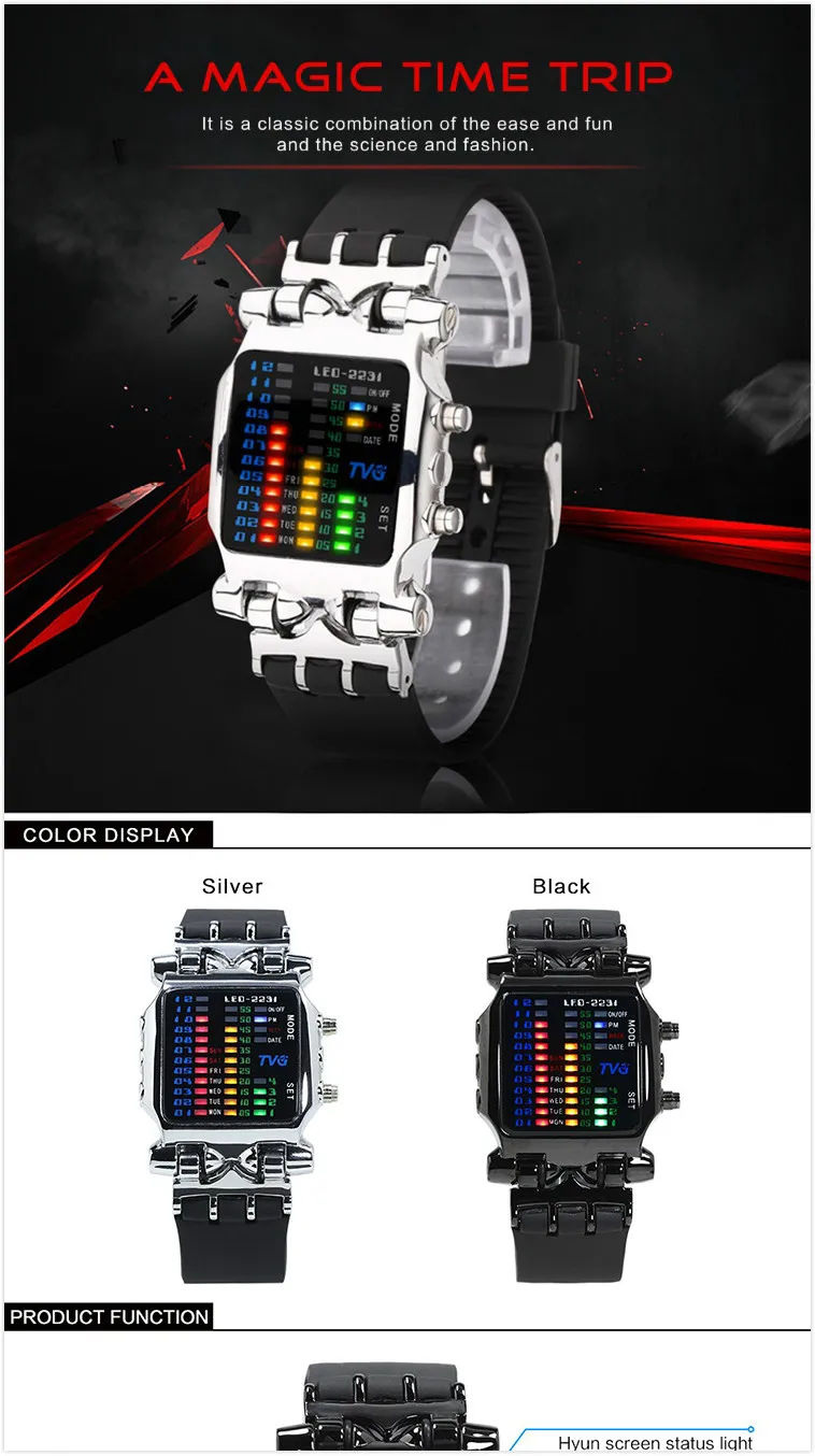 TVG 2231 LED Digital Mens Wrist Watch - Stylish & Functional