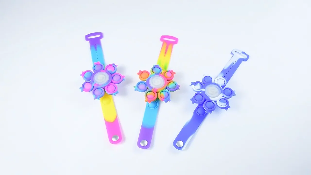 New Design Rgb Light Fidget Spinner Silicone Kids Autism Popper Sensory ...