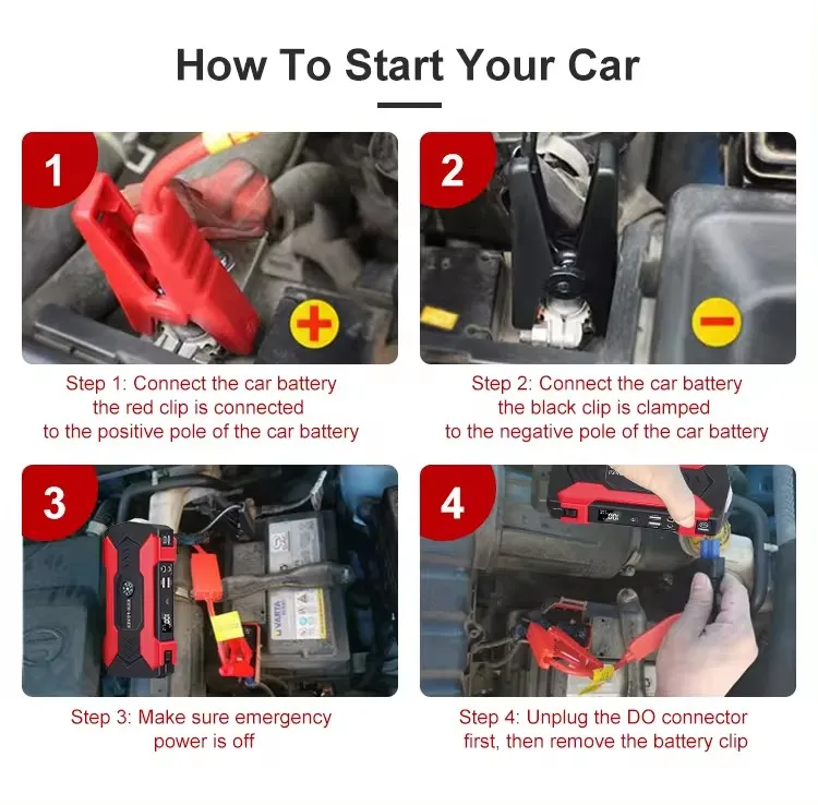Car Emergency Start Power Supply - 20000mah 12V Portable Jump Starter