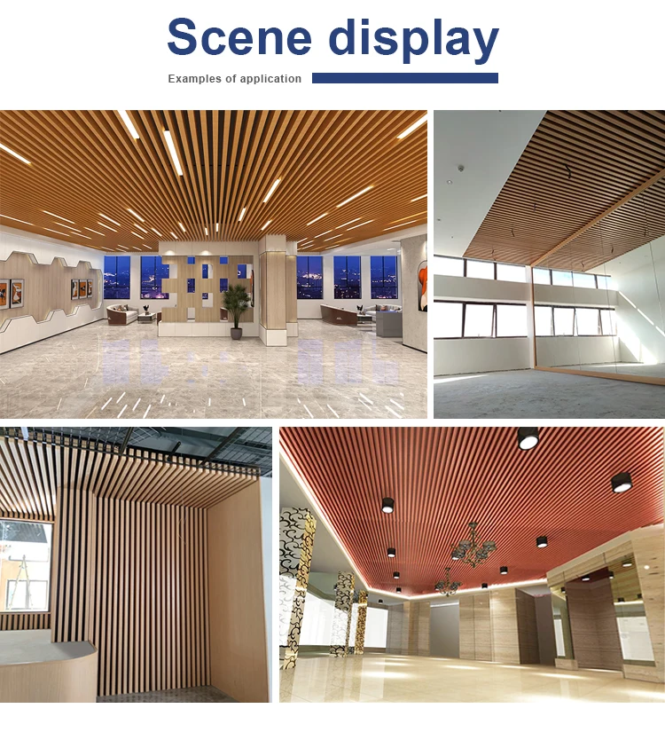 Louver Design Hollow Pvc Baffle Ceiling Wood Textured Column Ceiling ...
