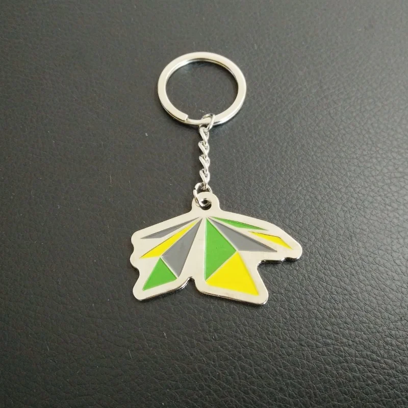 KSA Saudi Keychain - Metallic Gold Enamel Circle Keyring