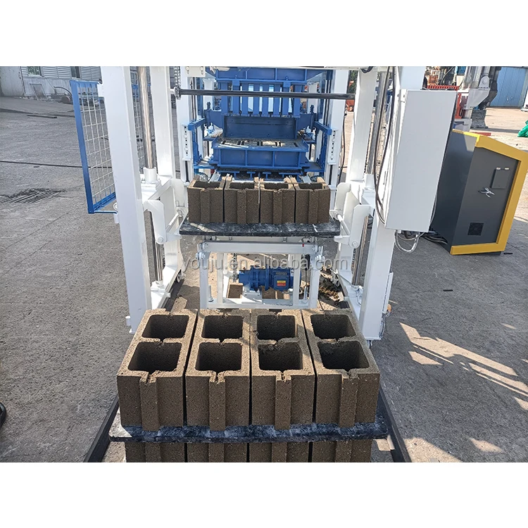YJ QT4-18 Automatic Brick Making Machine Hollow Blocks Concrete Brick ...
