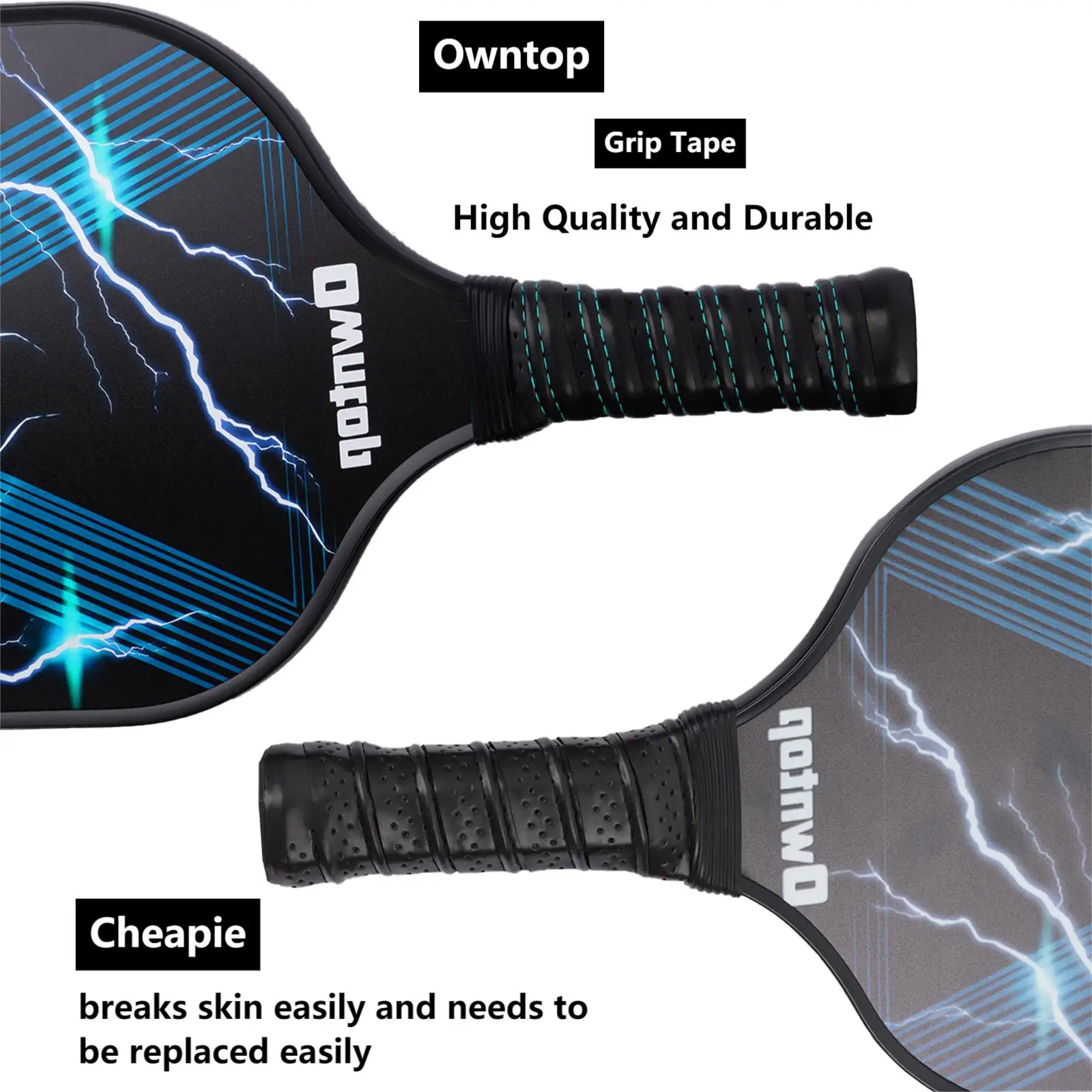 Custom Printed Pickleball Paddle 16mm Oversized 5.5" Long Handle ...