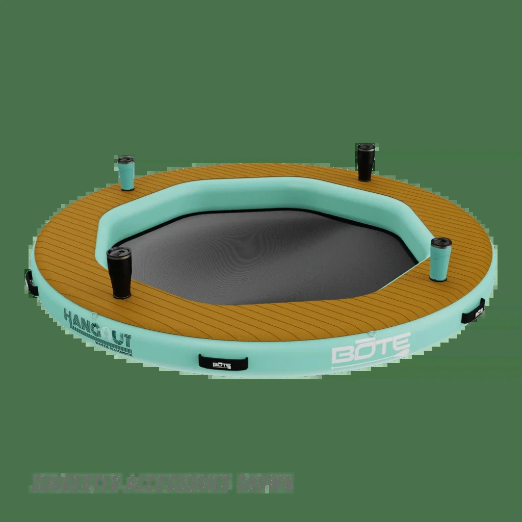 Custom Inflatable Round Pool Float Island Folded Hangout Water Hammock ...