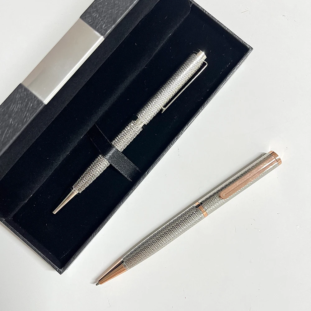 Luxury VIP Gift Pen Set Custom LOGO Engrave Silver Chrome Color Metal ...