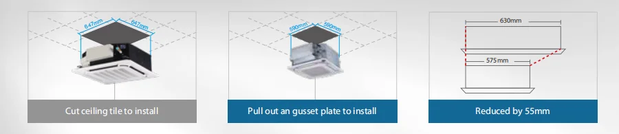 Midea Vrf Vrv Hvac System 1.5kw 5.1kbtu Compact Four Way Cassette ...