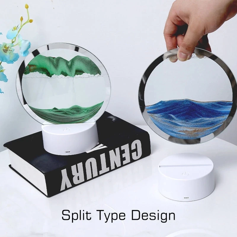 Art Picture 3d Dynamic Fowing Sand Art Light Hourglass Led Light Moving ...