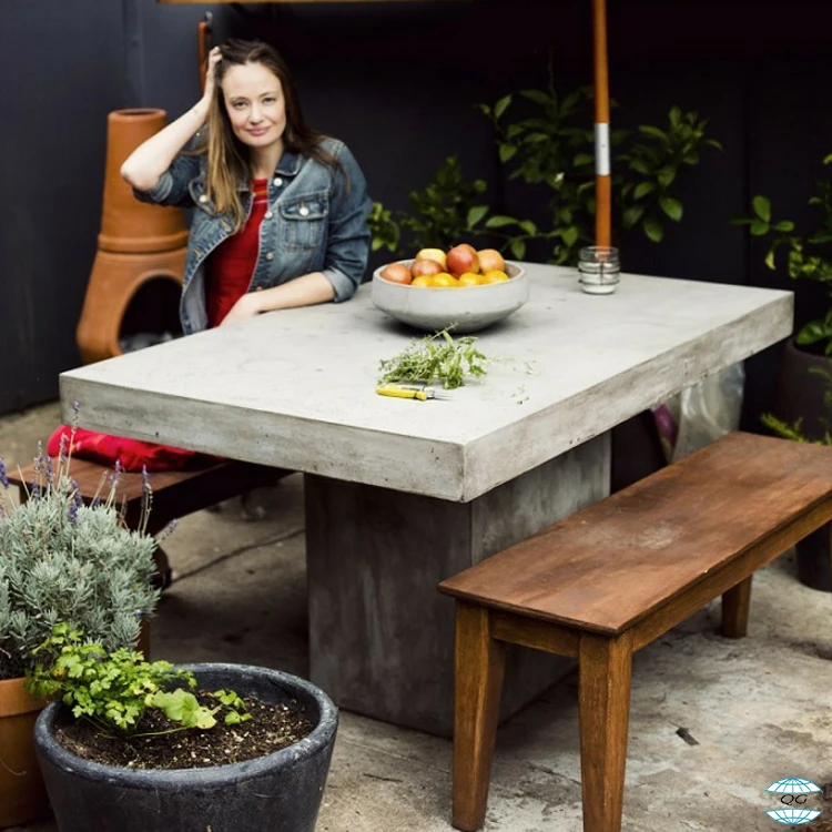 Customized Large GRC Square Concrete Tables Outdoor Dining Furniture ...