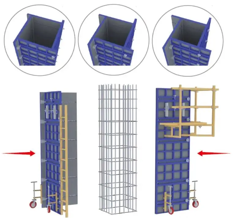 Steel Frame Formwork System For Concreting Walls And Columns - Buy ...