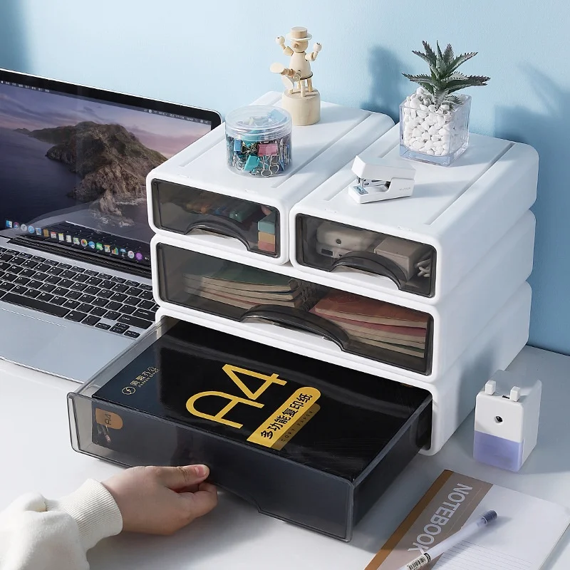 Modern Office Stackable A4 Size Desktop File Organizer Storage Drawers ...
