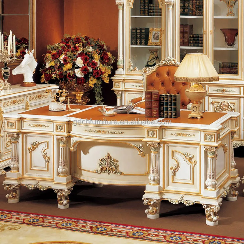 Antique Royal Executive Office Table Ceo High End Classy Wooden Luxury ...