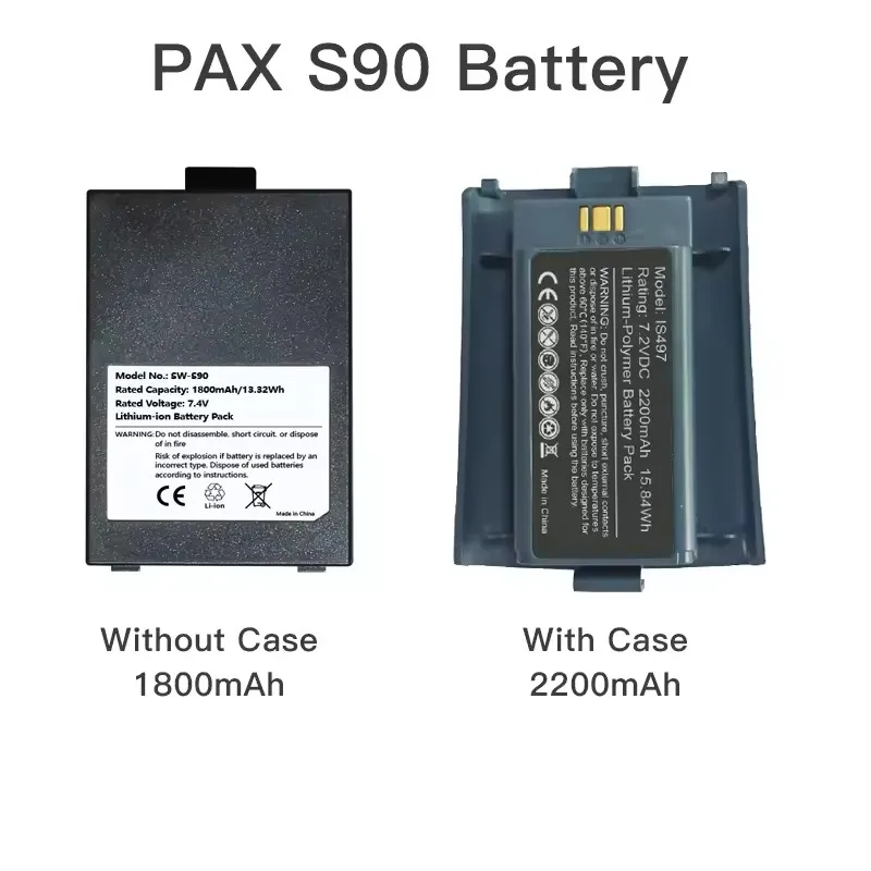18650 Pax Battery S90 25B1001 POS Terminal Replacement Lithium-ion Battery Suitable for PAX S90 ...