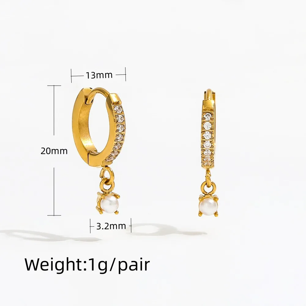 Trendy PVD 18K Gold Plated Zirconia Pave Huggie Shell Cross Butterfly ...