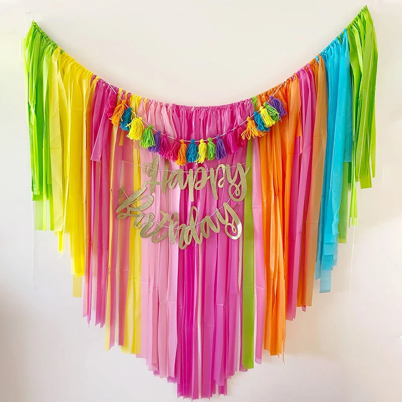 Streamers Party Decorations Streamer Backdrop 24 Colors Fringe Backdrop ...