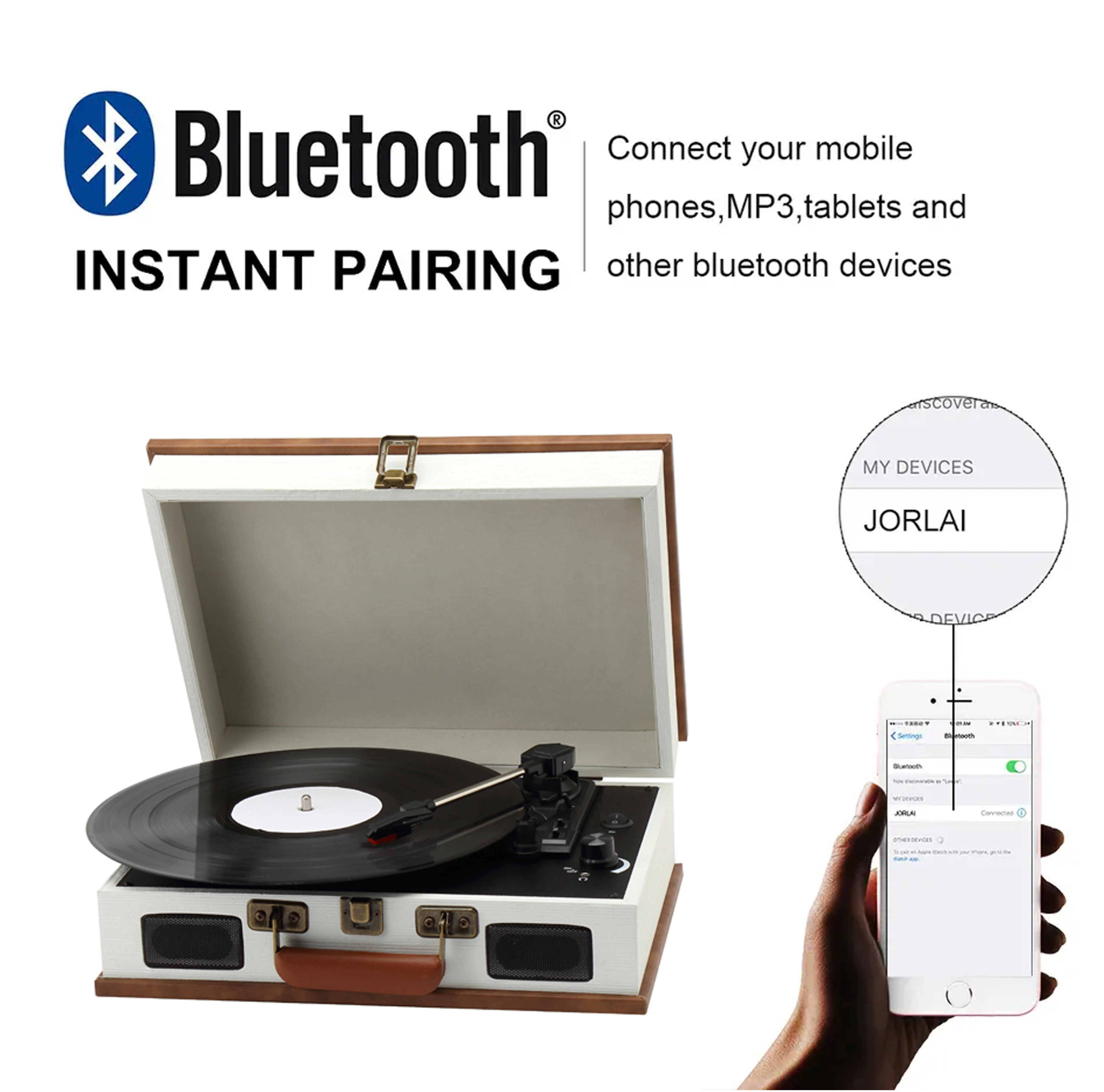 Wanling High End Suitcase Bluetooth Turntable Player With Stereo ...