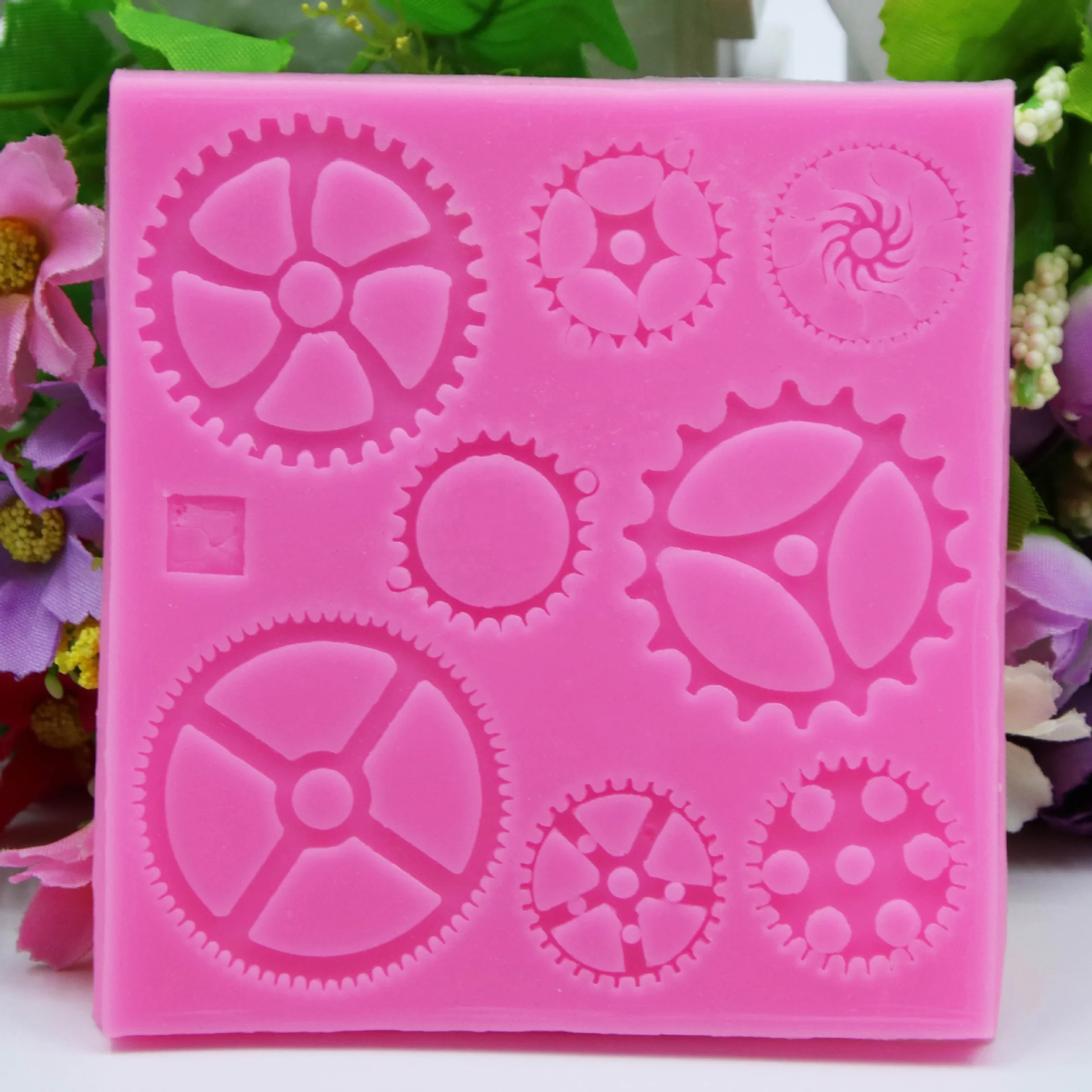 8 Different Gear Wheel Shaped Silicone Diy Epoxy Resin Molds For Cake ...