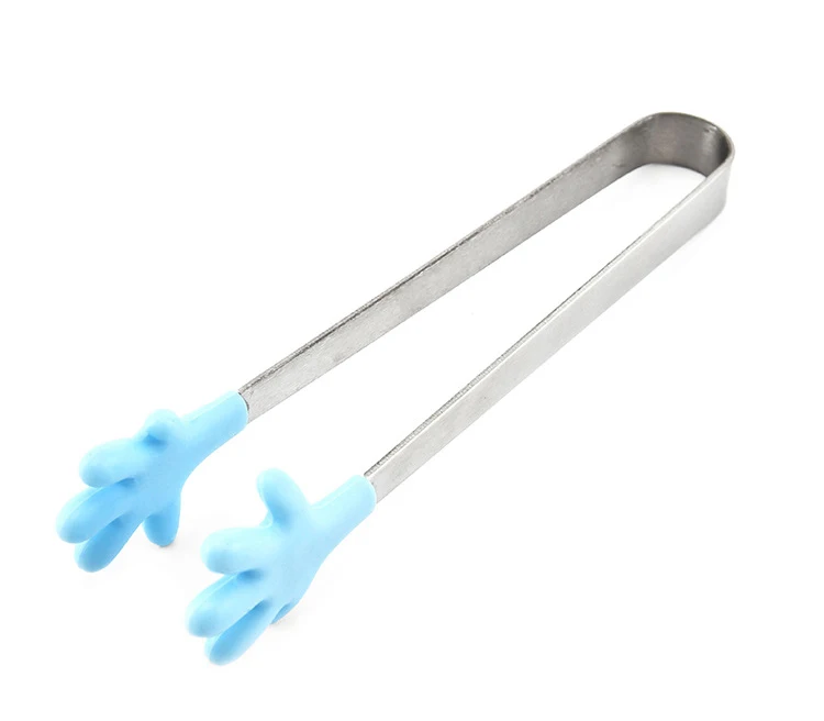 5-Inch Mini Stainless Steel Cooking Tong with Silicone Tip Hand Shape ...
