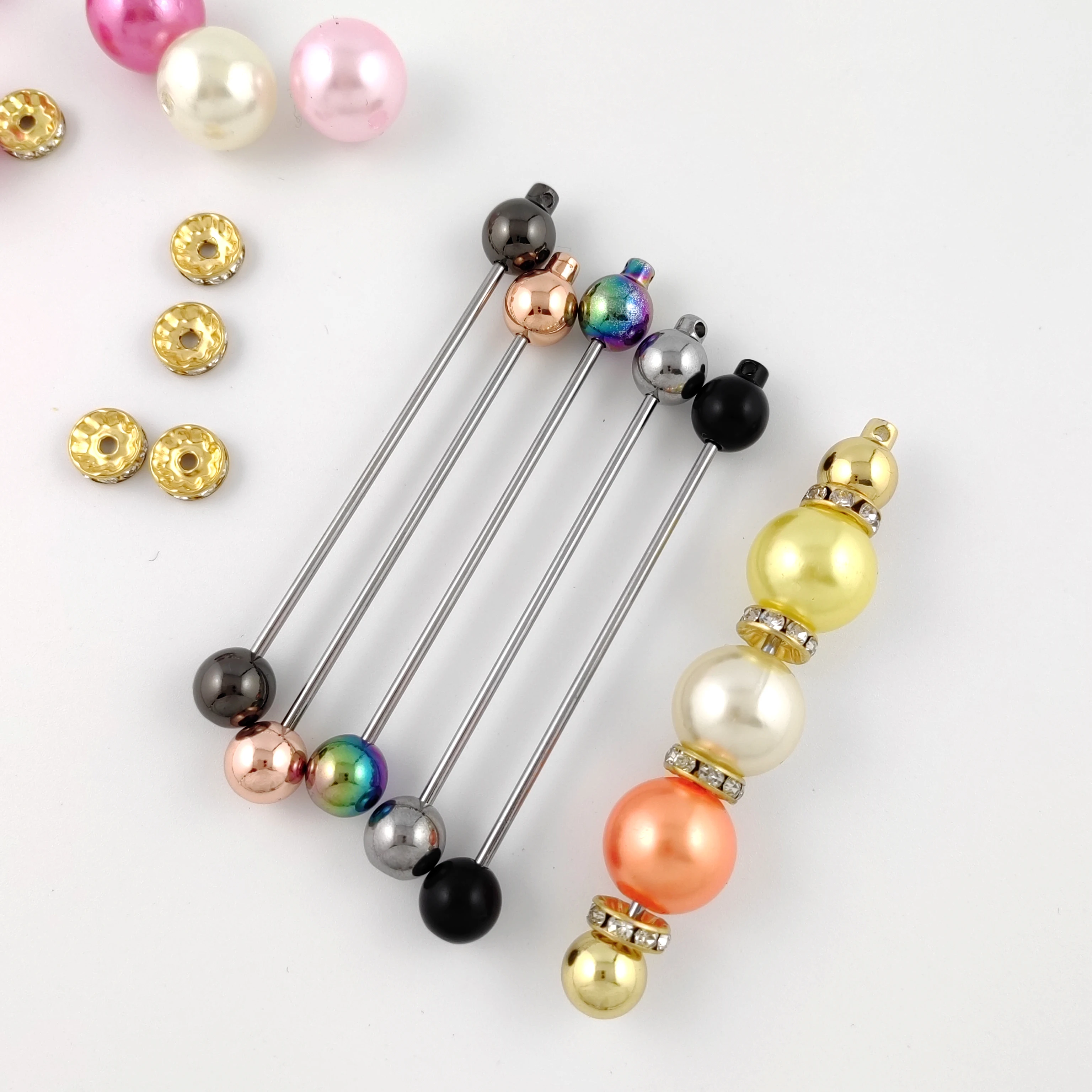 New Beadable Products Keychain Rod DIY Beads Luggage Case Purse Bag ...