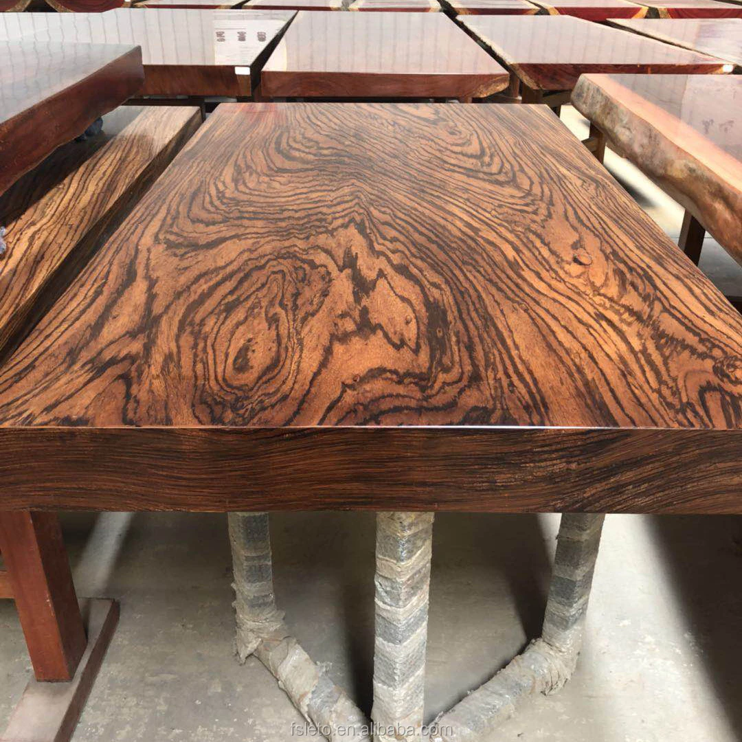 Factory Wholesale Solid Wood Dining Table Top - Custom Live Edge Zebra ...