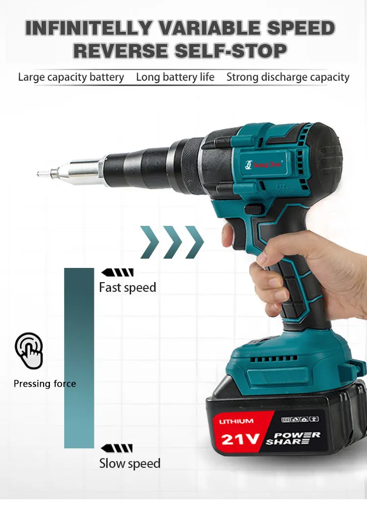 Guang Chen 400w 20v Automatic Rechargeable Lithium Cordless Riveting ...