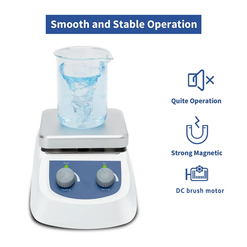 IKEME Aluminum Heated Magnetic Stirrer - 2L Capacity Lab Mixer with 0 ...