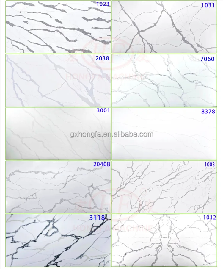 Artificial Stone Factory White Calacatta Quartz Tile Production Line ...