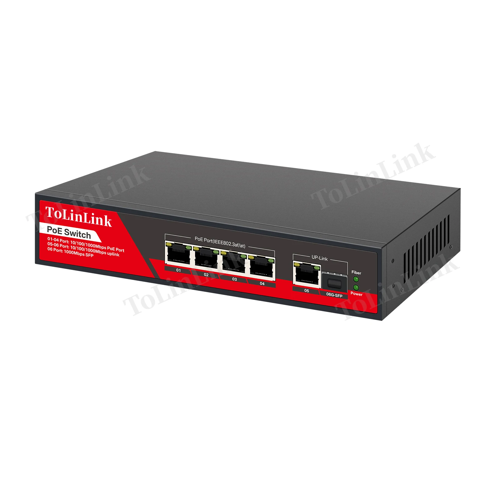 Tolinlink Poe Switch 4 Gigabit 10/100/1000 Mbps Port 1 Uplink Port 1 ...