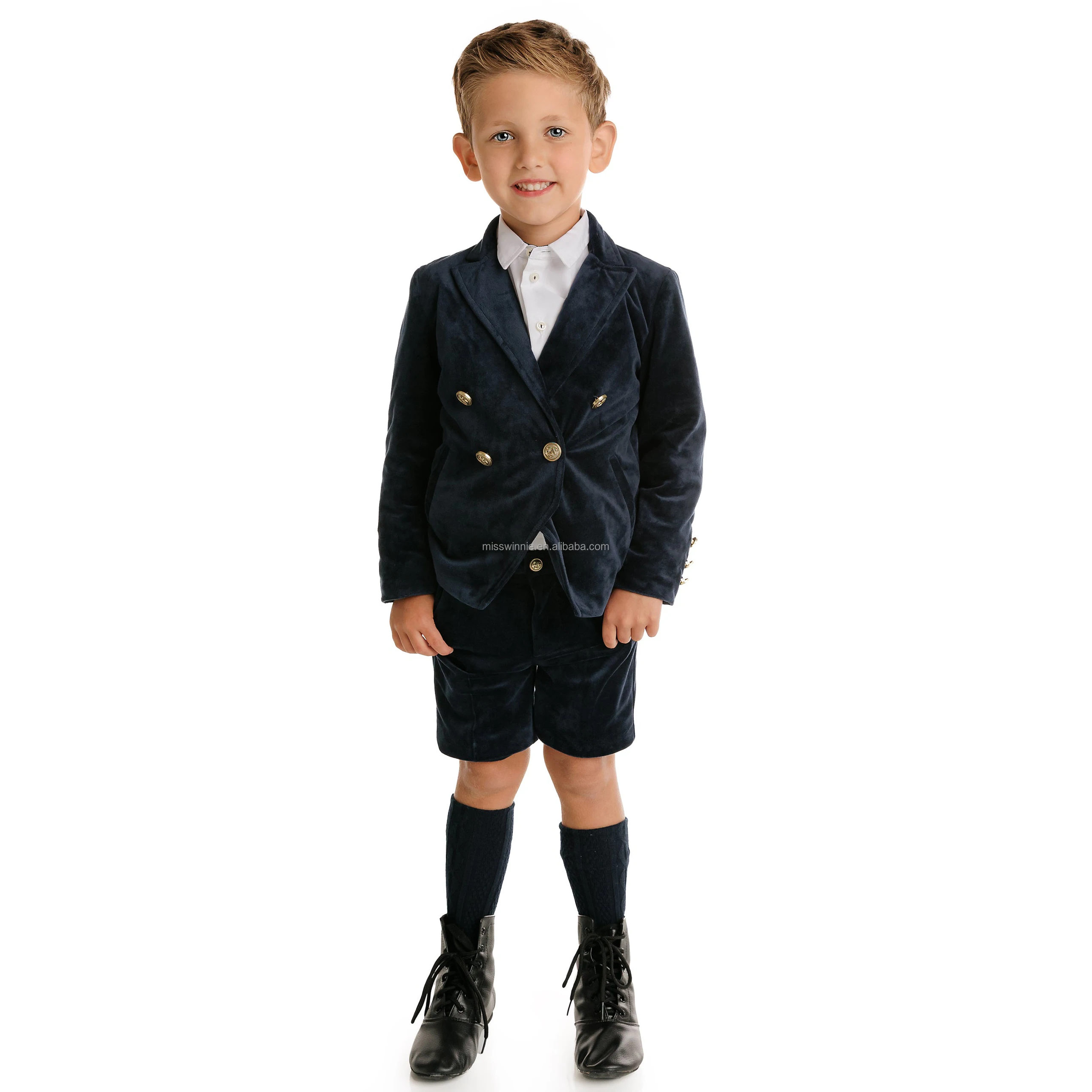 High Quality Elegant School Uniform Blazer For Boys Velvet Suits With ...