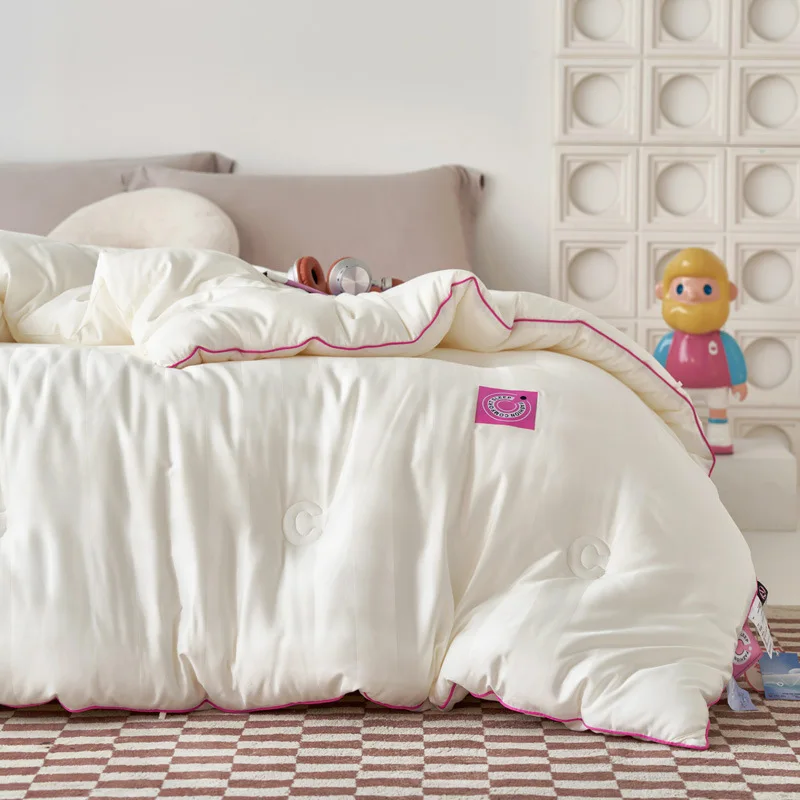 Customized Logo Quilted Design Comforter Set Solid Bedding Set Cotton ...