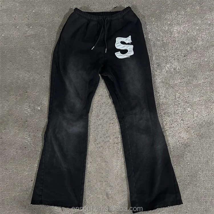 Custom Acid Wash Tracksuit Cotton Jogging Suit Embroidery Sweat Suit ...