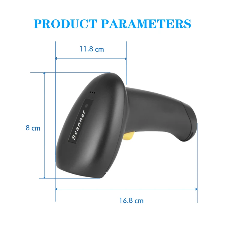 2d Qr Barcode Scanner Gun Handheld Wireless Bluetooth Scanner Light And ...