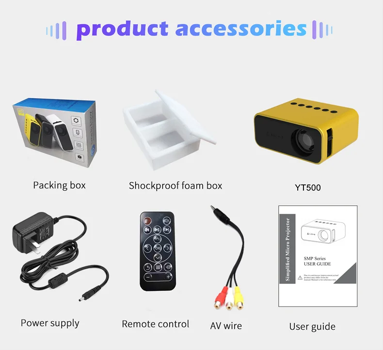 Popular Mini Pocket Projector Yt500 1000 Lumen Led Lcd Projector ...