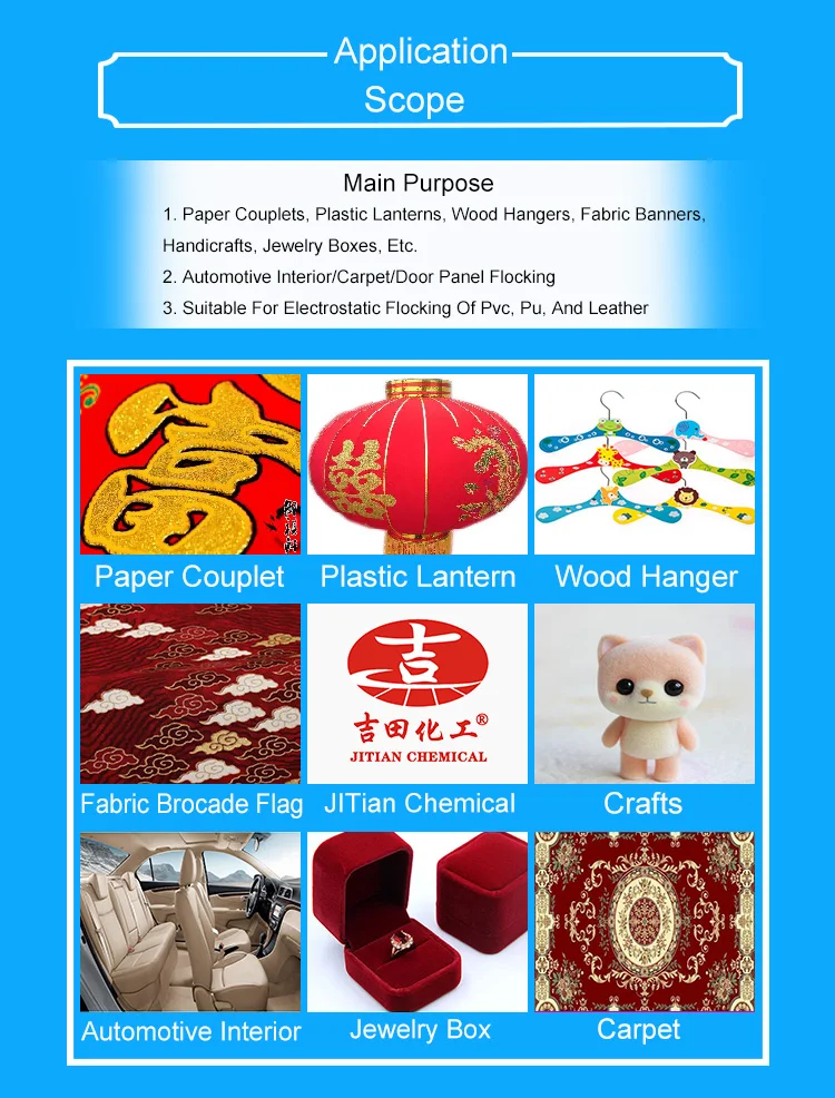 Flocking Glue for Electrostatic Flocking on Various Substrates