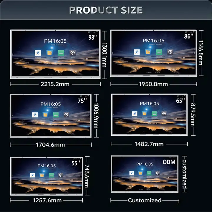 4k Display Lcd Panel Smart Interactive Board Whiteboard Led Black ...