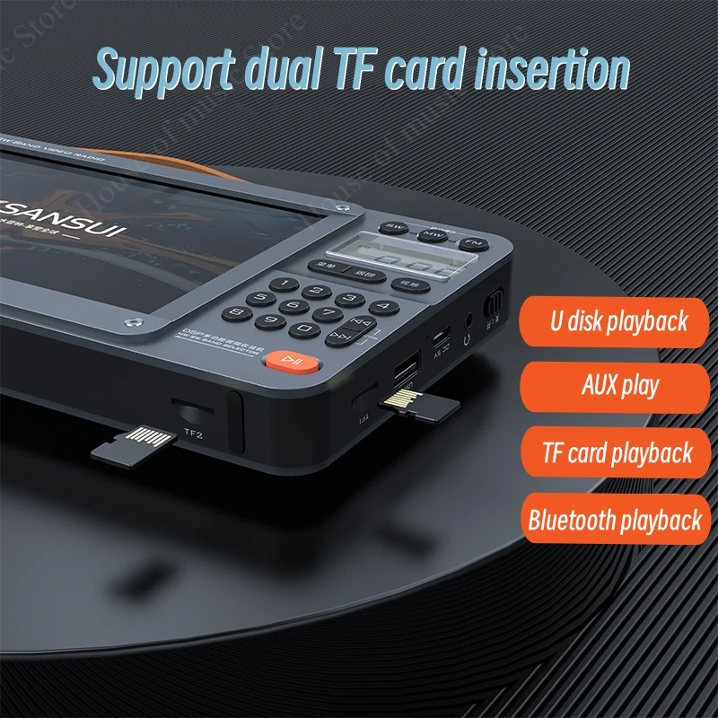 Portable FM Radio with Bluetooth - Big 7-Inch LED Display