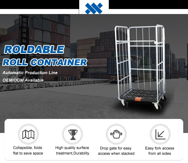 Collapsible Rolltainer Storage Roll Cage Trolley Cart