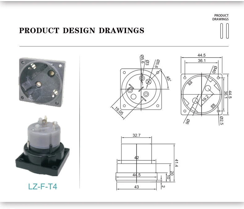 Korean Standard EU Power Socket - 250V AC Plug with Socket