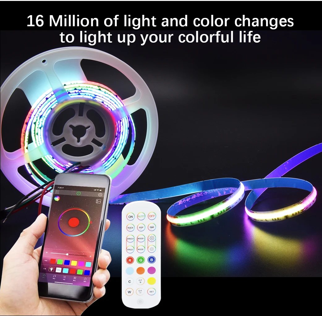 Hot Sale Smart Programmable Rgbic Cob Led Rope Light 720leds Commercial ...